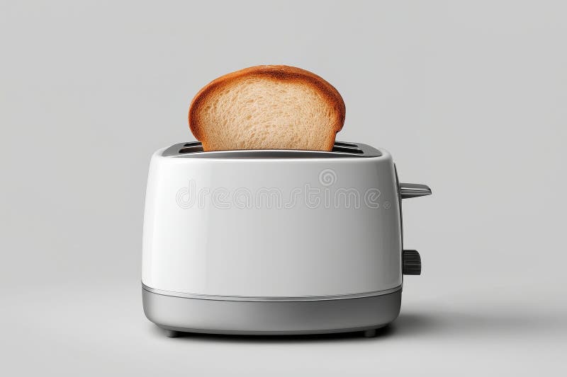 Toaster with a Slice of Toasted Bread Ready for Breakfast Preparation ...