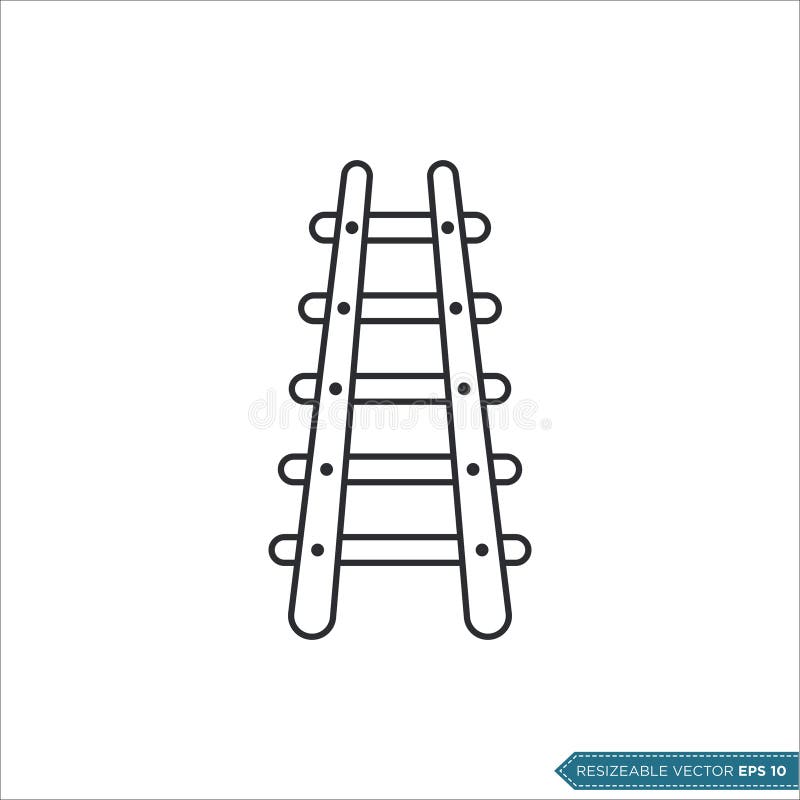 Simple Ladder Icon Vector Template Stock Vector - Illustration of ...