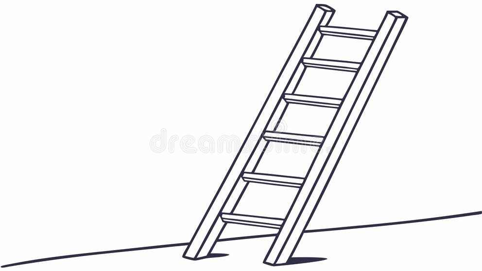 Simple Ladder Reaching Upwards Illustration, Climb Progress Challenge ...