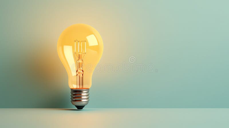 Simple Lamp on with Copy Space Stock Photo - Image of management ...