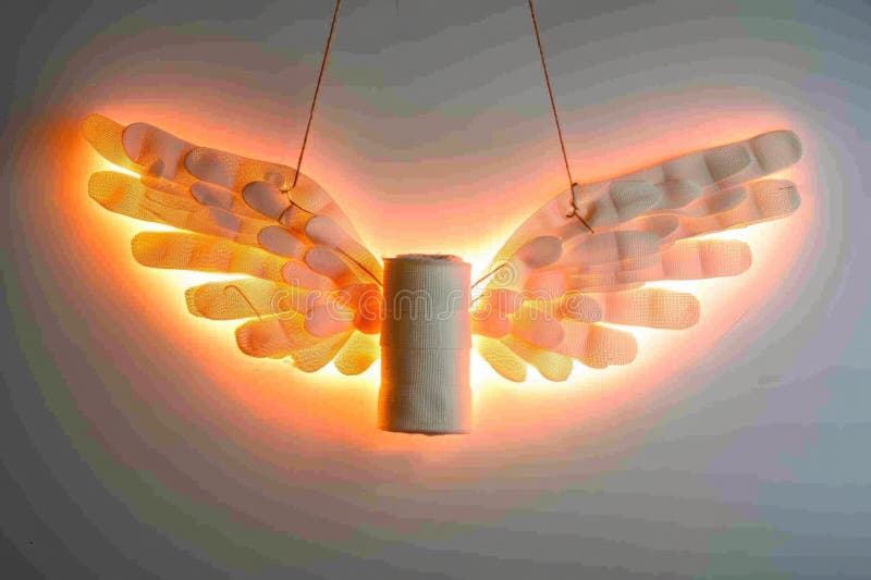 A Simple Lamp Hanging from the Wall with a Warm Glow Stock Image ...