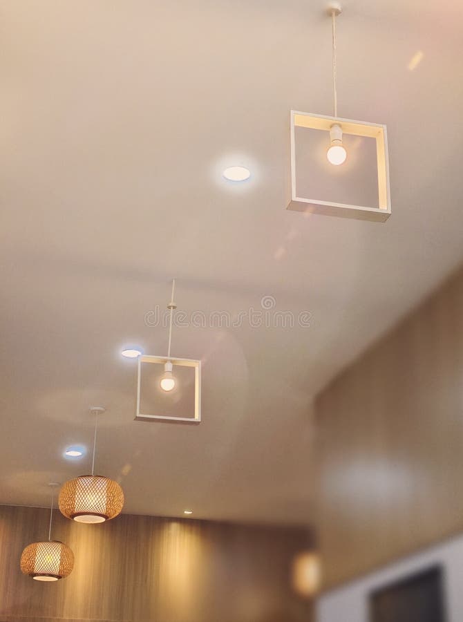 Simple Lamp Layout that Looks Luxurious Stock Photo - Image of floor ...