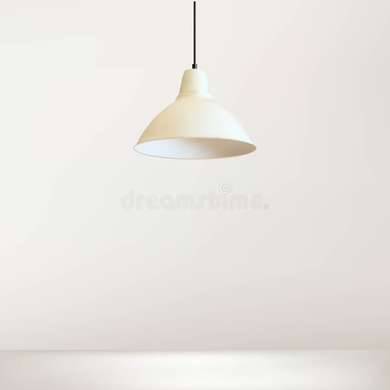 Simple Lamp with White Wall Stock Vector - Illustration of illuminated ...
