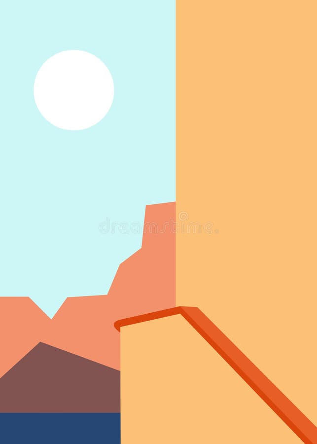 Simple Landscape Background Illustration Building Near Beach when ...