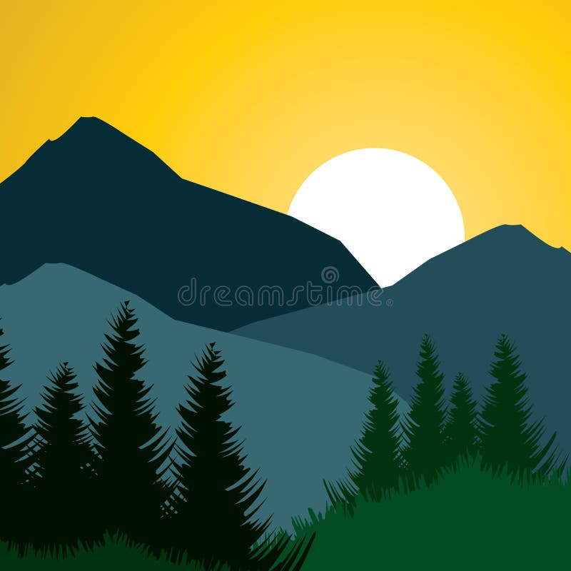 Simple Landscape Background Images Vector Illustration Stock ...