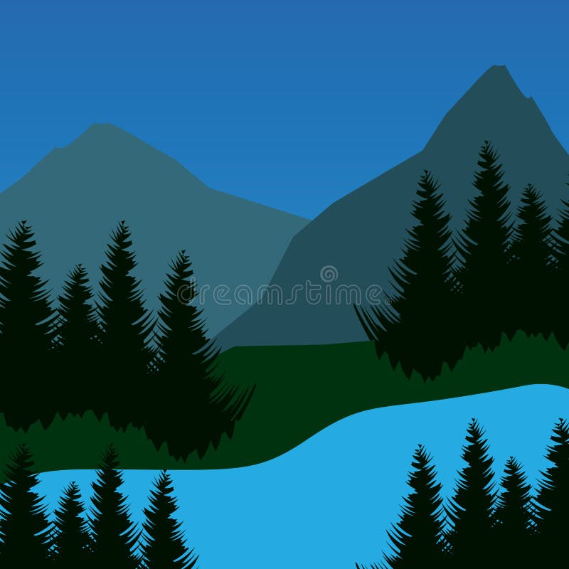 Simple Landscape Background Images Vector Illustration Stock ...
