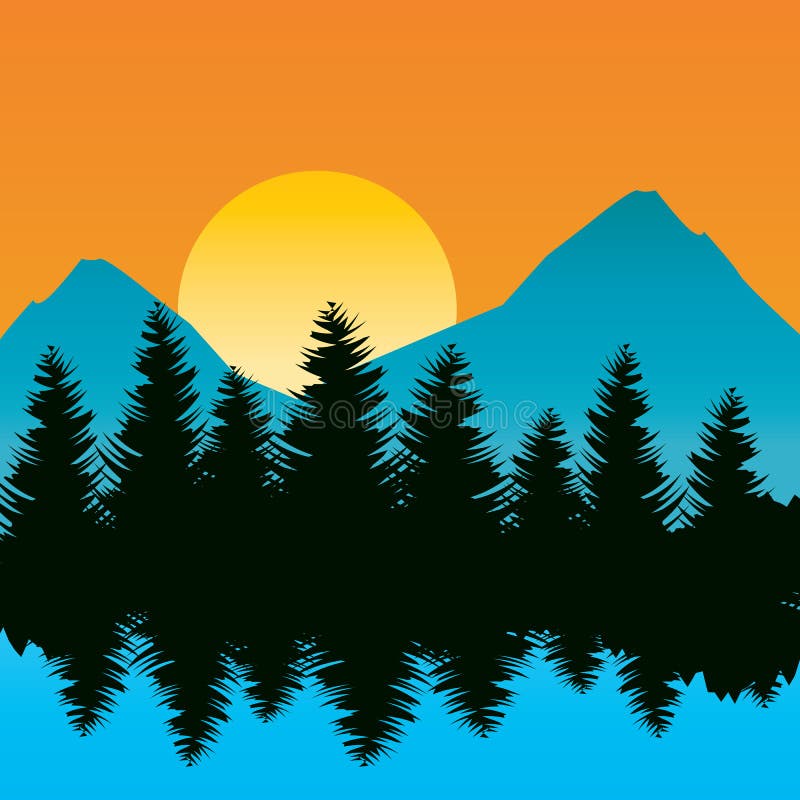 Simple Landscape Background Images Vector Illustration Stock ...