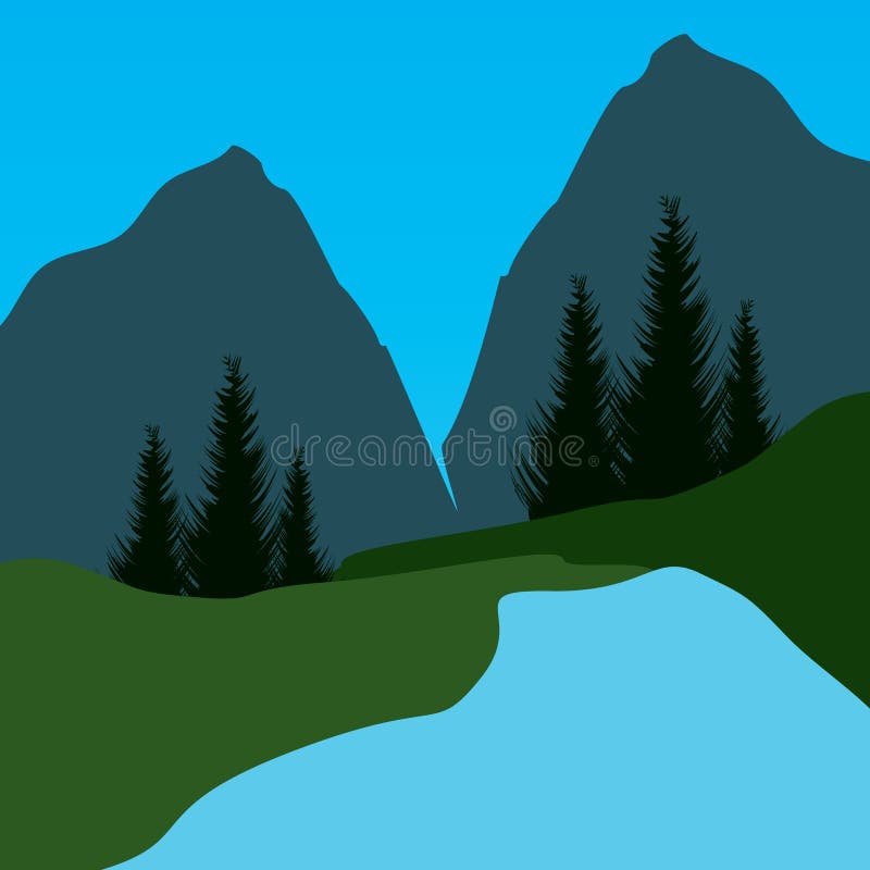 Simple Landscape Background Images Vector Illustration Stock ...