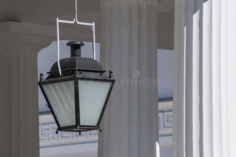 Simple Lantern in Classical Greek Temple Stock Image - Image of ...