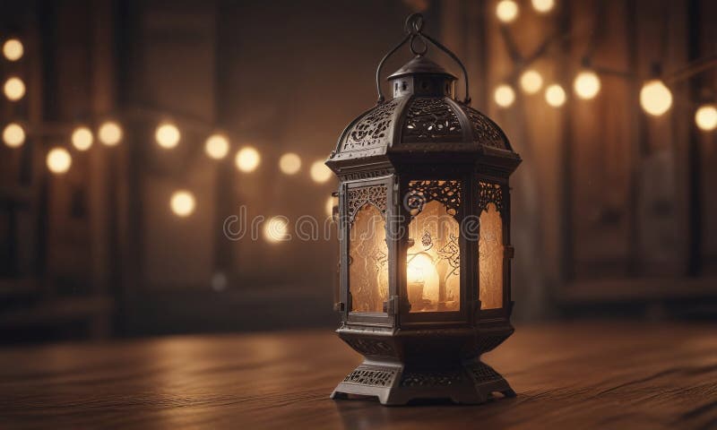 Simple Lantern Eid Mubarak Ramadan Stock Illustration - Illustration of ...