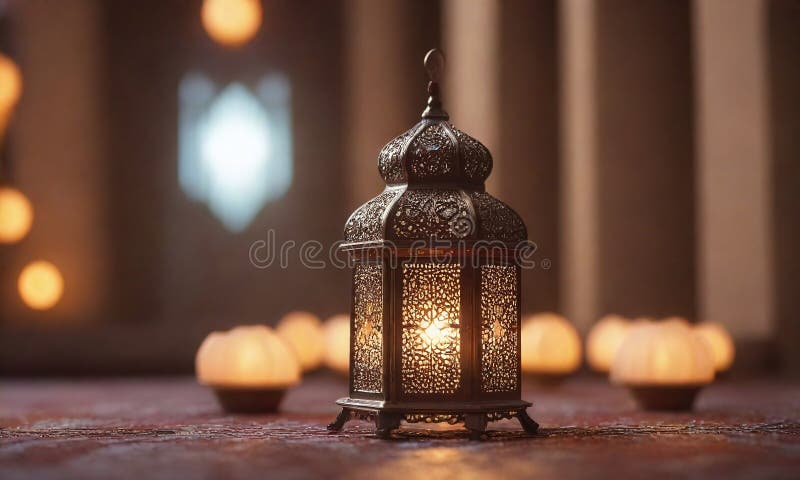 Simple Lantern Eid Mubarak Ramadan Stock Illustration - Illustration of ...