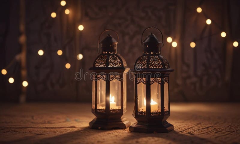 Simple Lantern Eid Mubarak Ramadan Stock Illustration - Illustration of ...
