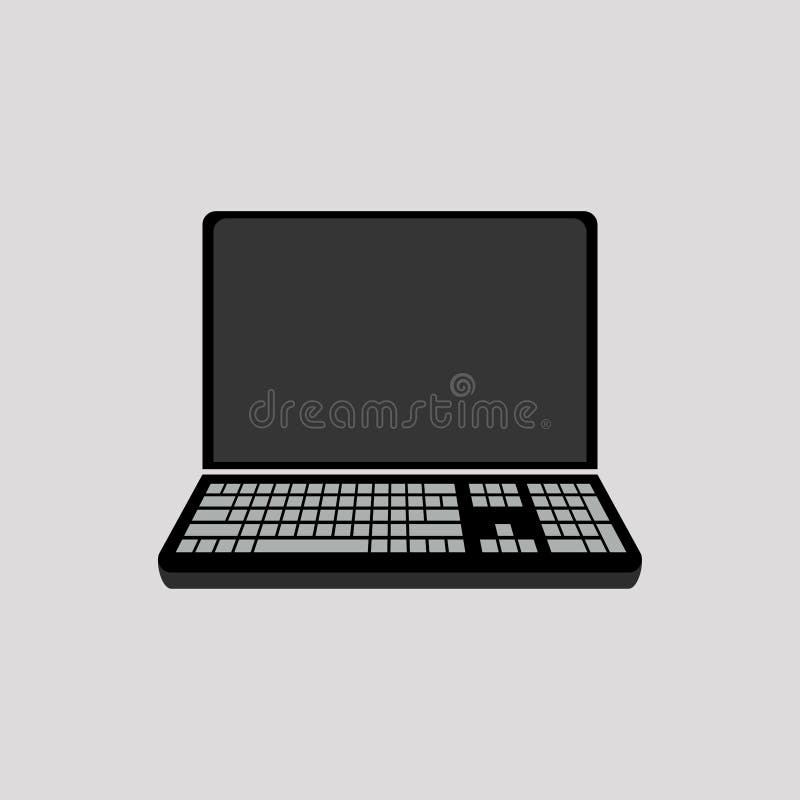 Simple Laptop Icon with a Blank Screen Stock Vector - Illustration of ...