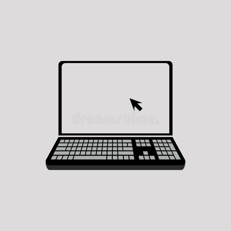 Simple Laptop Icon with a Blank Screen Stock Vector - Illustration of ...