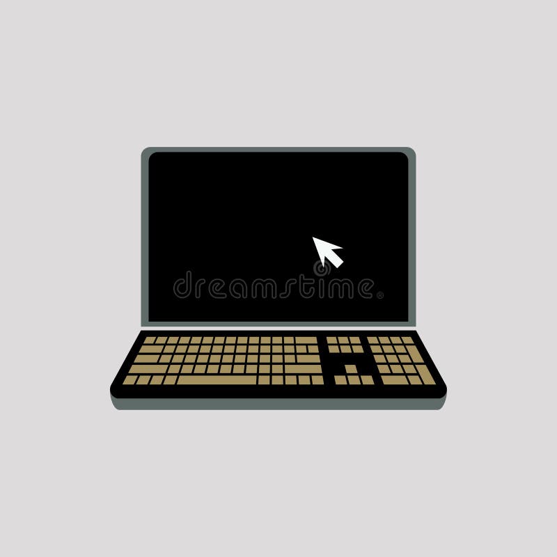 Simple Laptop Icon with a Blank Screen Stock Vector - Illustration of ...