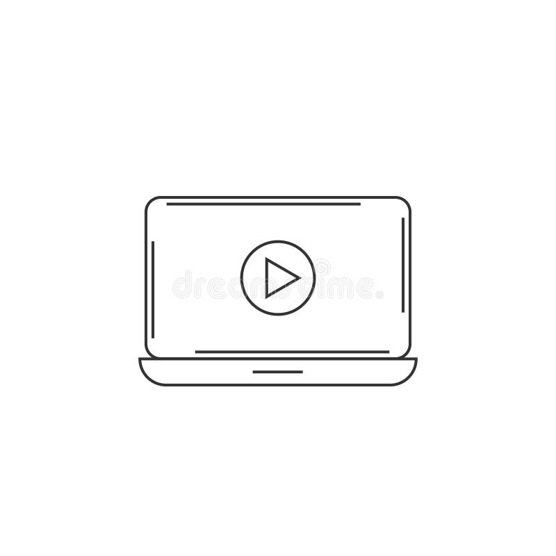 Simple Laptop Icon with a Blank Screen Stock Vector - Illustration of ...