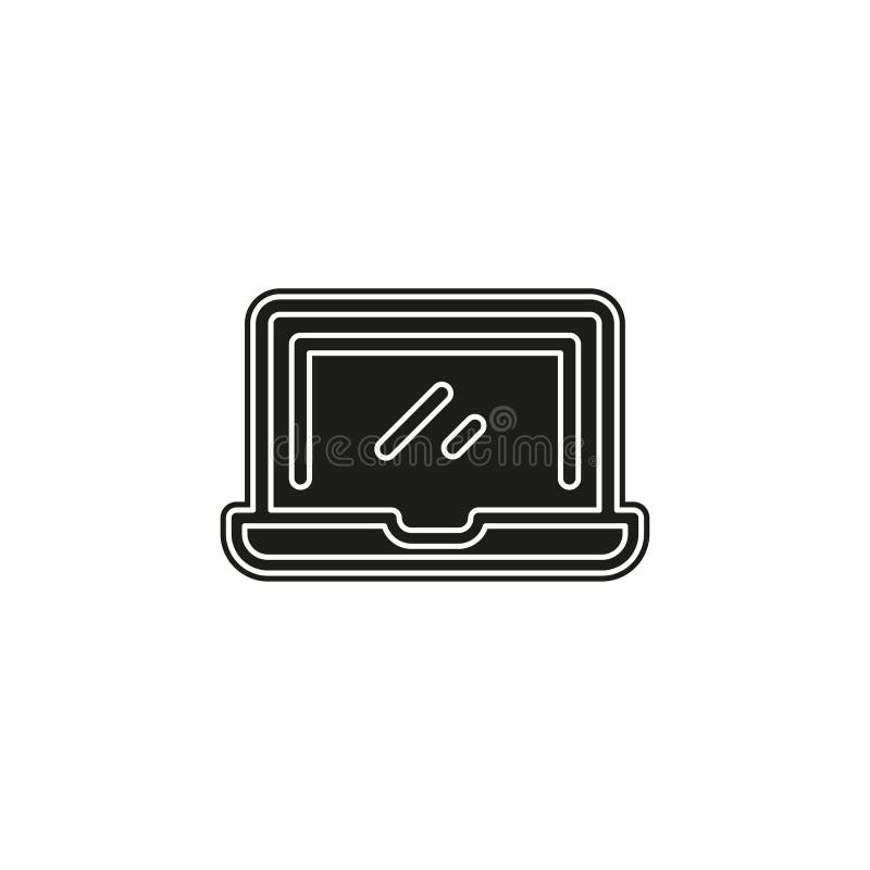 Simple Laptop Vector Icon stock illustration. Illustration of vector ...