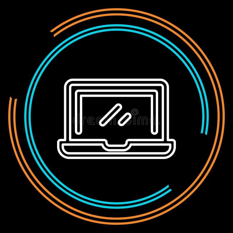 Simple Laptop Icon with a Blank Screen Stock Vector - Illustration of ...