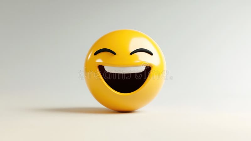 A Simple Laughing 3d Emoji, Minimalistic and Clean Stock Illustration ...
