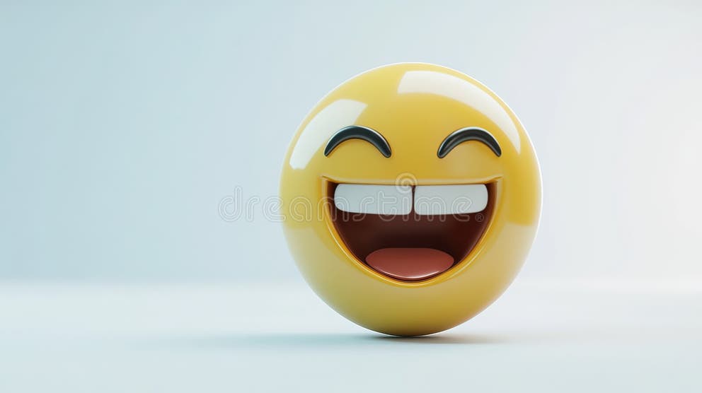 A Simple Laughing 3d Emoji, Minimalistic and Clean Stock Illustration ...