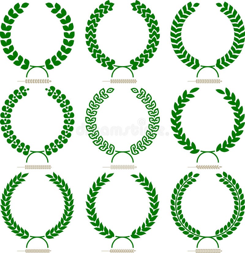Simple laurel wreath set stock vector. Illustration of wreath - 28163111