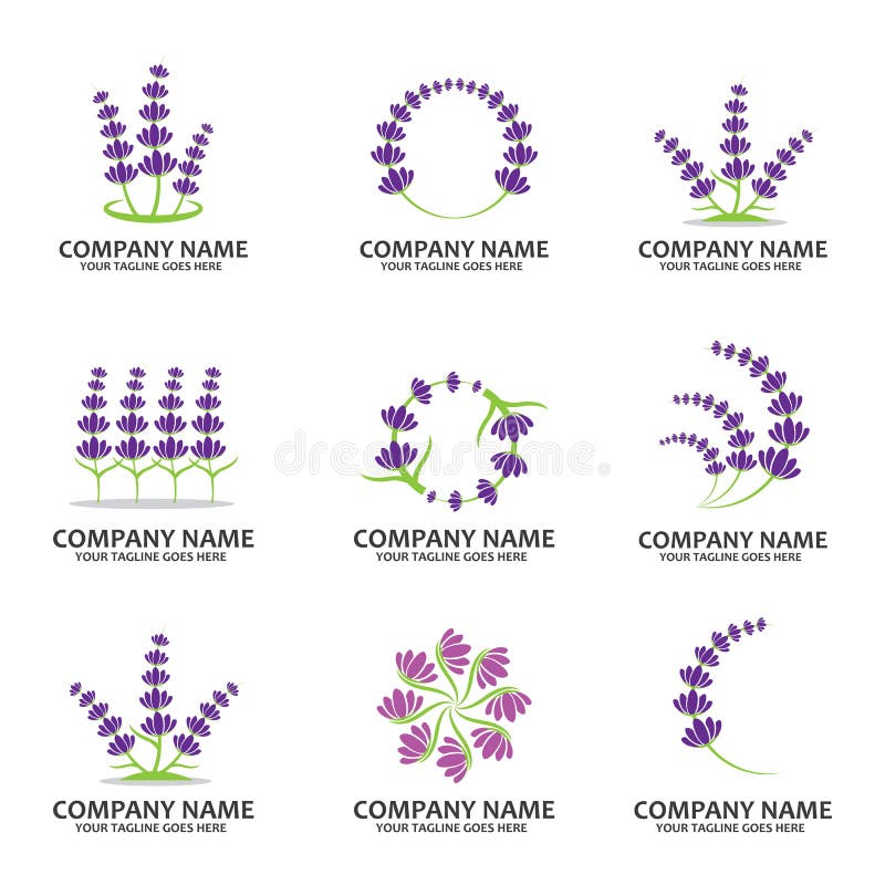 Simple Lavender Flower Free Icon Vector Logo Stock Illustration ...