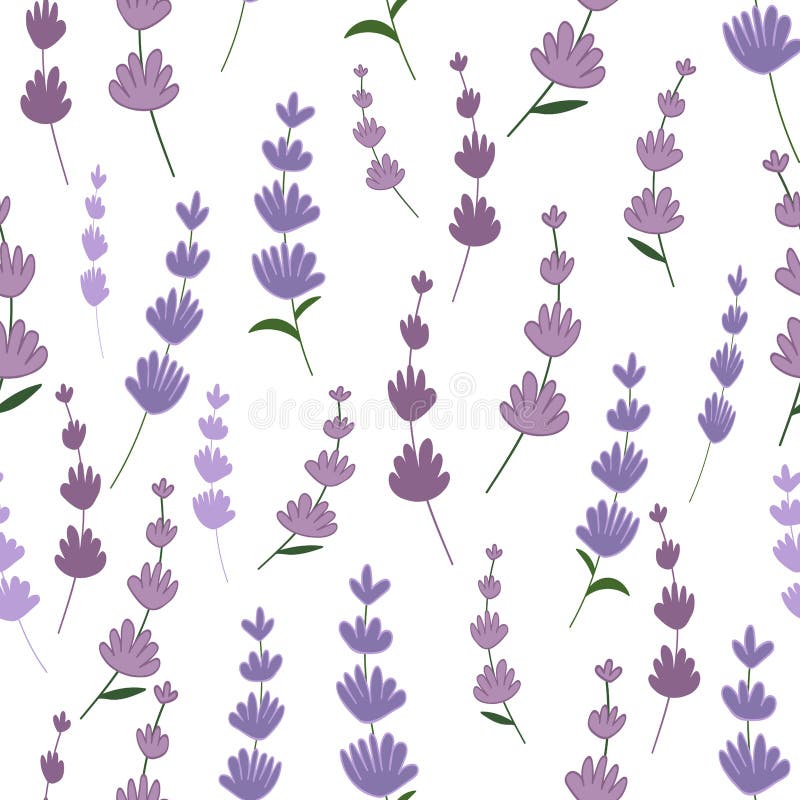 Simple Lavender Flower Repeat Pattern Design Stock Vector ...
