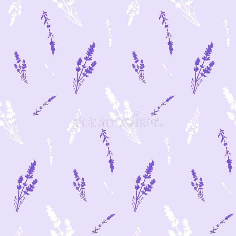 Simple Lavender Flower Vector Seamless Pattern Design Stock Vector ...