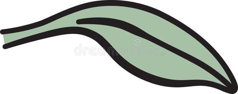 Simple Leaf with Bold Outline Stock Illustration - Illustration of bold ...