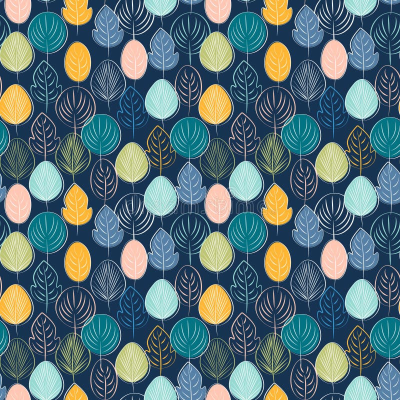 Simple Leaf Colorful Seamless Pattern Stock Vector - Illustration of ...