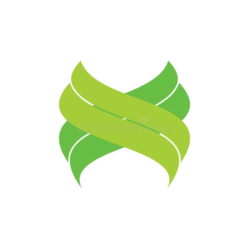 Simple Leaf Cross Green Curves Logo Vector Stock Vector - Illustration ...
