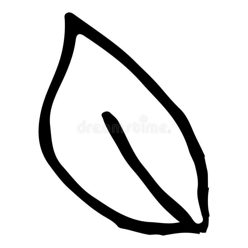 Simple Leaf Design Element Outline Isolated. Stock Vector ...