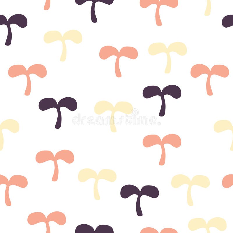 Simple Leaf Doodle Repeat Pattern Design Stock Vector - Illustration of ...