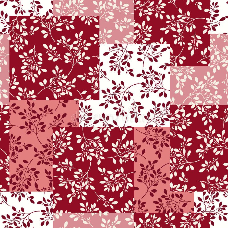 Simple Leaf Patchwork Pattern Stock Illustration - Illustration of ...