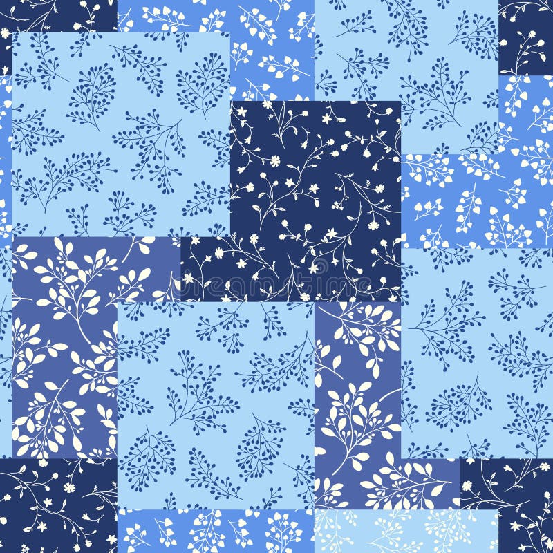 Simple Leaf Patchwork Pattern Stock Illustration - Illustration of ...