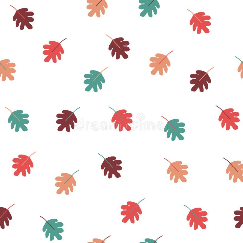 Simple Leaf Doodle Repeat Pattern Stock Illustration - Illustration of ...