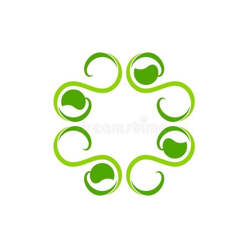 Simple Leaf Swirl Loop Curves Geometric Design Decoration Vector Stock ...