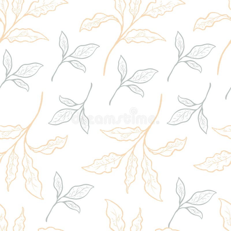 Simple Leave Drawn Leave Pattern Design Stock Illustration ...