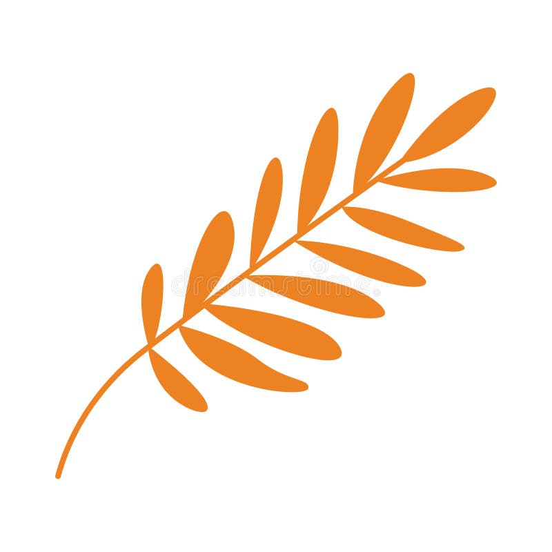Leaf, Simple Leaves, Leaf Graphic Orange Color Stock Vector ...
