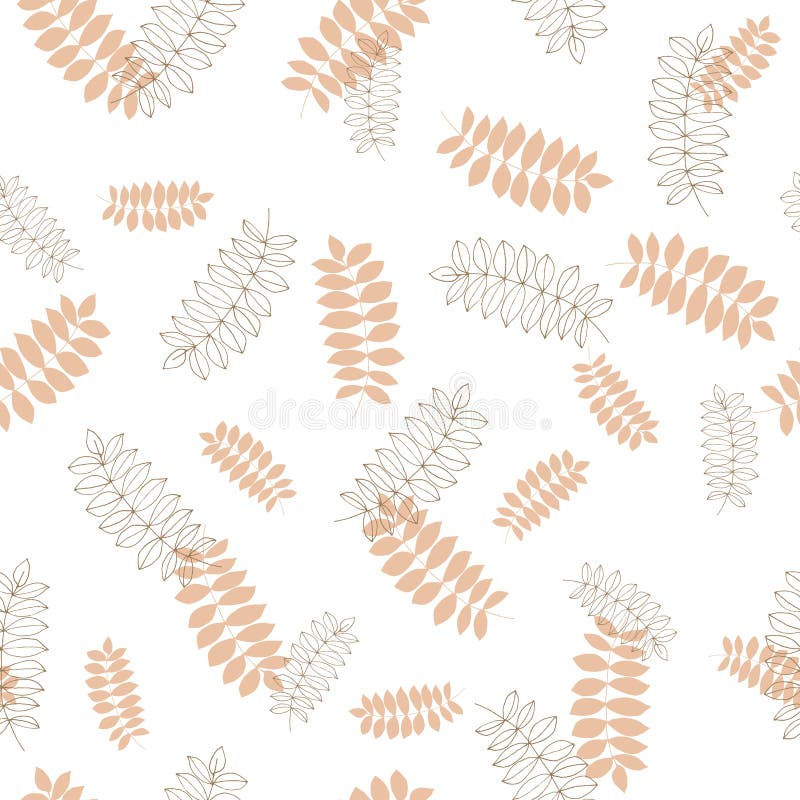 Simple Leaves Repeat Pattern Stock Vector - Illustration of floral ...