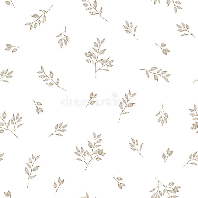 Simple Leaves Repeat Pattern Stock Vector - Illustration of bloom ...