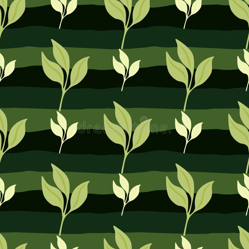 Simple Leaves Seamless Pattern. Decorative Forest Leaf Endless ...