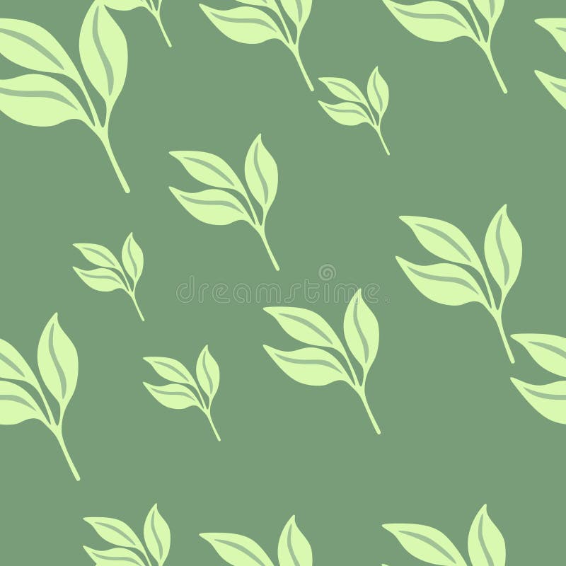Simple Leaves Seamless Pattern. Decorative Forest Leaf Endless ...