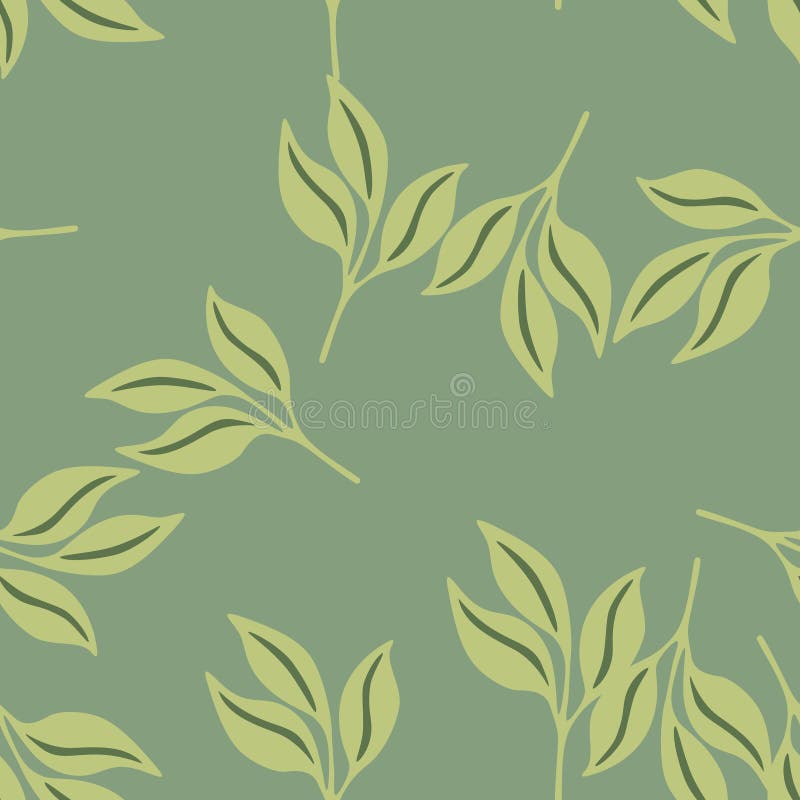 Simple Leaves Seamless Pattern. Decorative Forest Leaf Endless ...