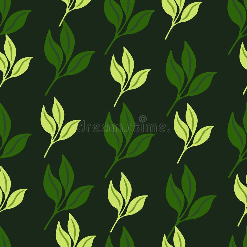 Simple Leaves Seamless Pattern. Decorative Forest Leaf Endless ...