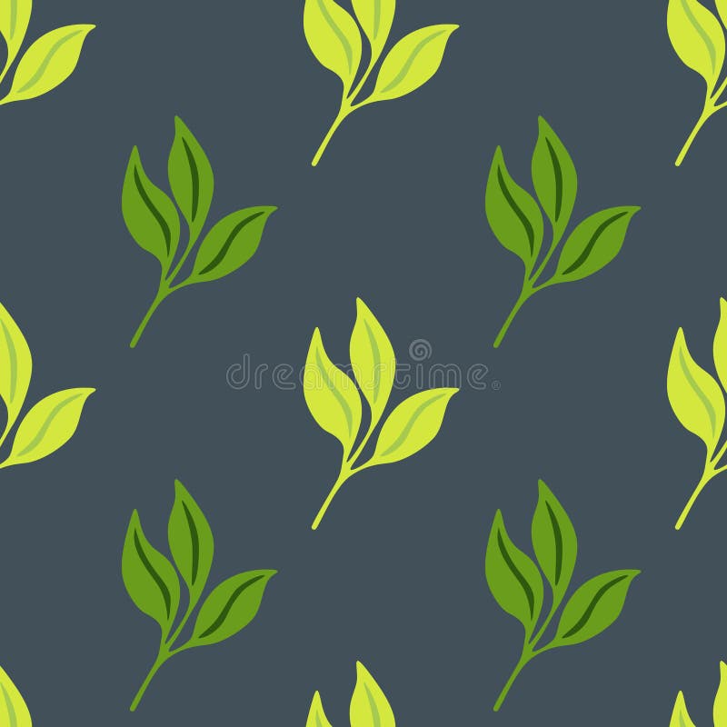 Simple Leaves Seamless Pattern. Decorative Forest Leaf Endless ...