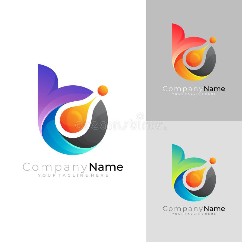 Simple Letter B Logo with Colorful Style Stock Vector - Illustration of ...