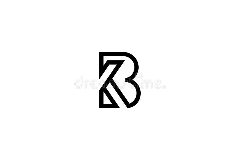 Letter BK or KB Logo Design Stock Vector - Illustration of graphic ...