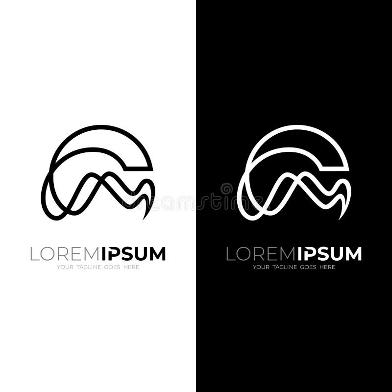 Simple Letter C and M Logo Design with Line , Black Design Stock Vector ...