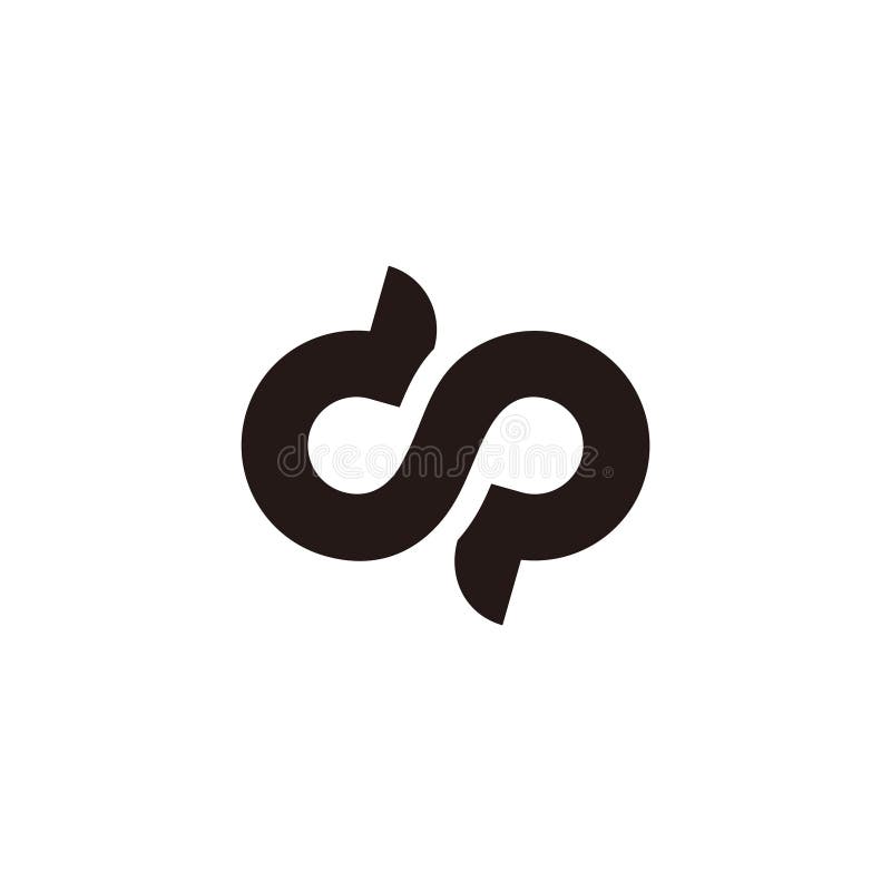Simple Letter Cp Infinity Symbol Curves Loop Design Logo Vector Stock ...